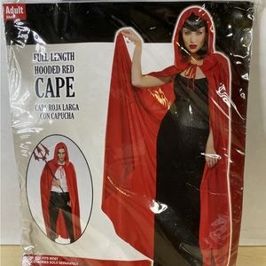 amscan inc | Other | Hooded Adult Long Red Cape With Hood Costume ...